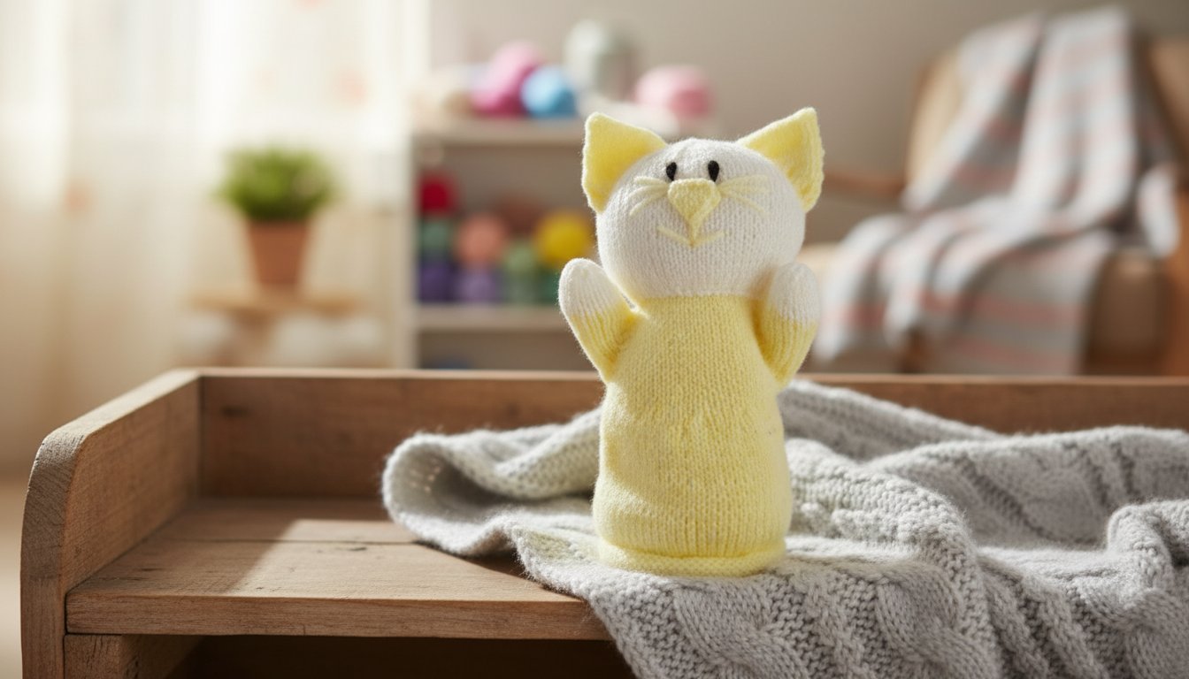Cat Hand Puppet Knitting Pattern (UK & US Terms) – Knitting by Post