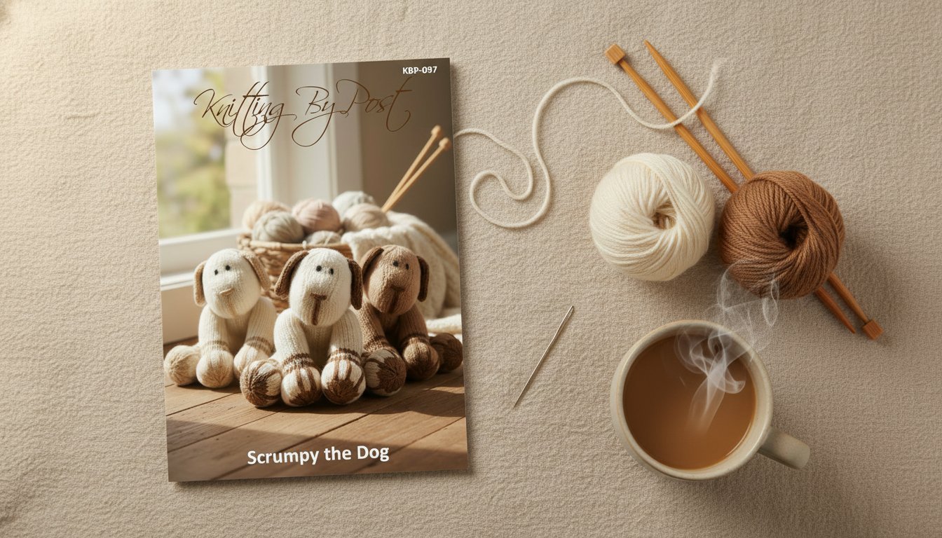 Scrumpy Dog Soft Toy Knitting Pattern (UK & US Terms) – Knitting by Post