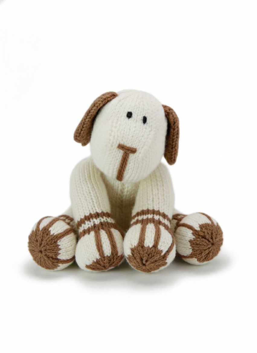 Scrumpy Dog Soft Toy Knitting Pattern (UK & US Terms) – Knitting by Post