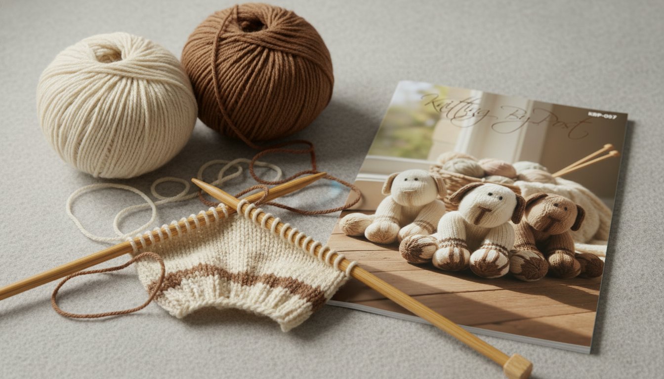 Scrumpy Dog Soft Toy Knitting Pattern (UK & US Terms) – Knitting by Post