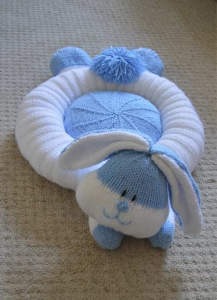 Rabbit Snuggler Pet Bed Knitting Pattern – Knitting by Post