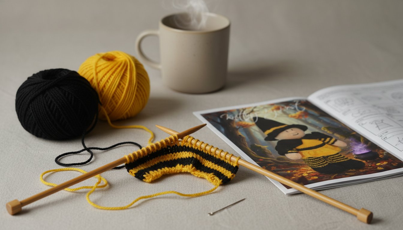 Witch Festive Friend Knitting Pattern (UK & US Terms) – Knitting by Post