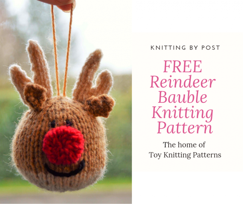 FREE Reindeer Bauble Knitting Pattern – Knitting by Post
