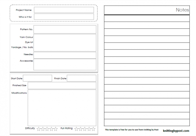 FREE Printable Download Organiser Pages – Knitting by Post