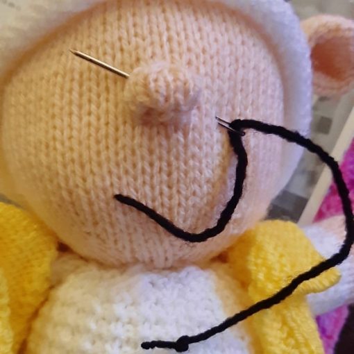 How to Sew Eyes to a Knitted Toy – Knitting by Post