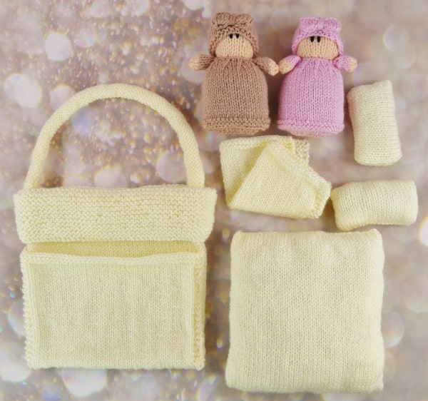 Dollies With a Bag Knitting Pattern Play Set – Knitting by Post