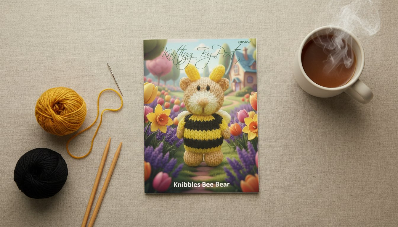 Knibbles Bee Bear Knitting Pattern (UK & US Terms) – Knitting by Post